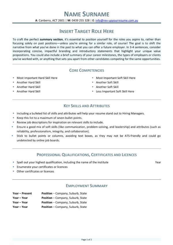 Free Australian Resume Template | Download Your ATS-Friendly Resume Now