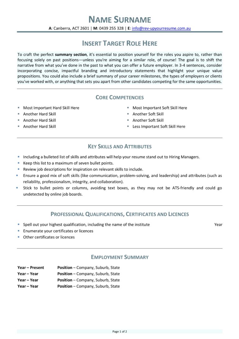 Free Australian Resume Template | Download Your ATS-Friendly Resume Now
