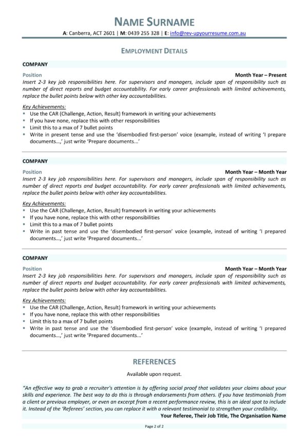 Free Australian Resume Template | Download Your ATS-Friendly Resume Now